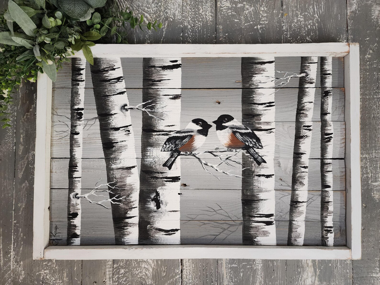 White Birch Painting, Sweetheart Sign, Carved Heart Birch Tree ...