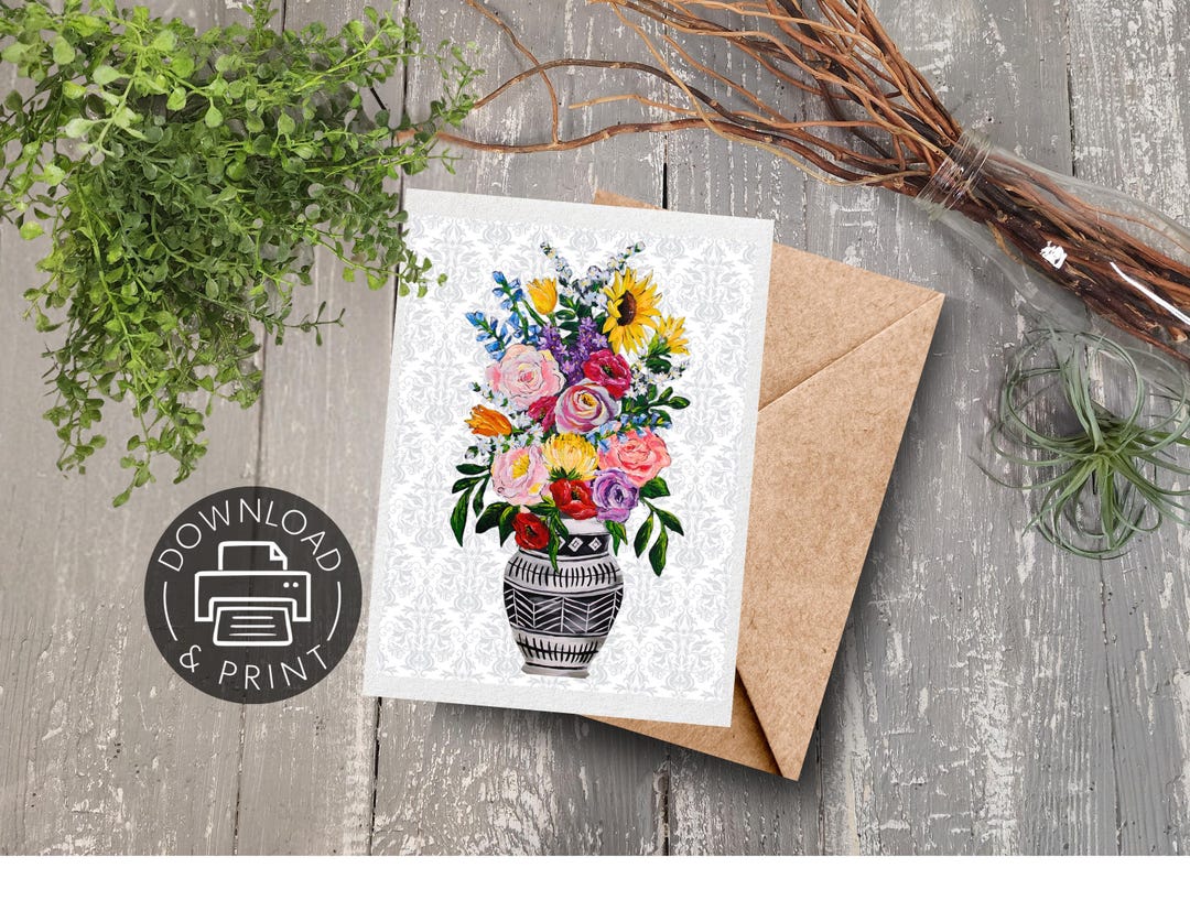 Printable Original Artwork for Crafts, Note & Greeting Cards, Instant ...