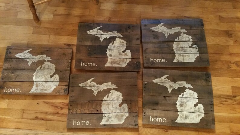State of Michigan Pure Michigan Painting Reclaimed Wood - Etsy