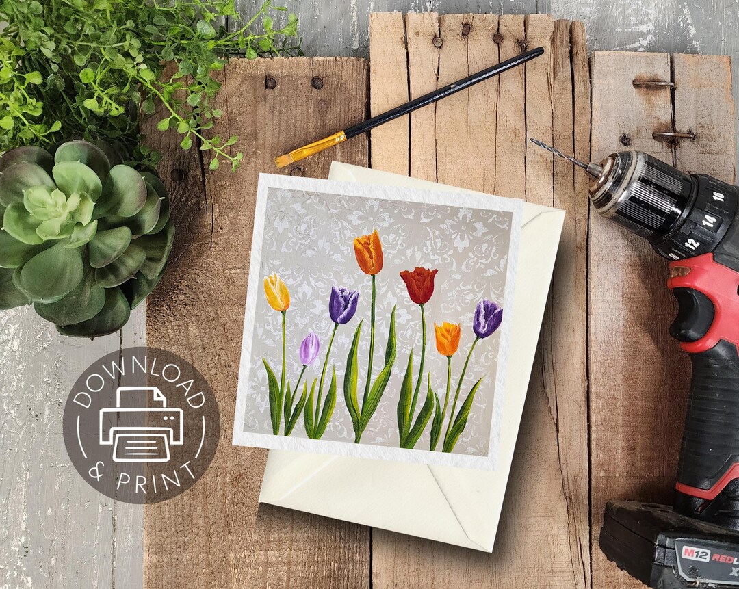 Printable Original Artwork for Crafts, Note & Greeting Cards, Instant ...