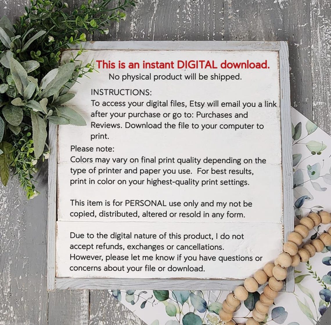 Printable Original Artwork for Crafts, Note & Greeting Cards, Instant ...