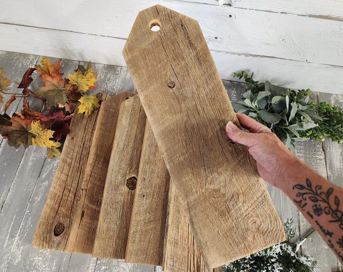Six (6) Large Rustic Reclaimed Wood Blank Tags for Crafting and ...