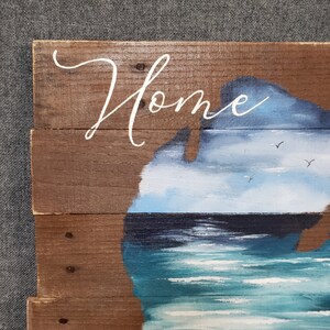 State of Michigan Painting, Pure Michigan, Michigan Beach, Hand Painted ...