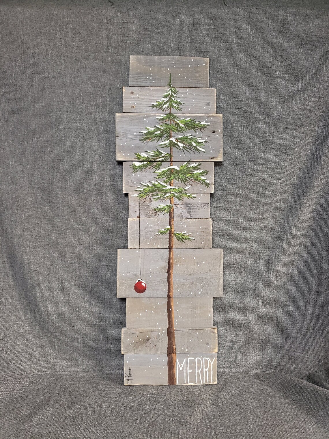 Christmas Tree Sign MERRY Farmhouse Decor Christmas Word - Etsy