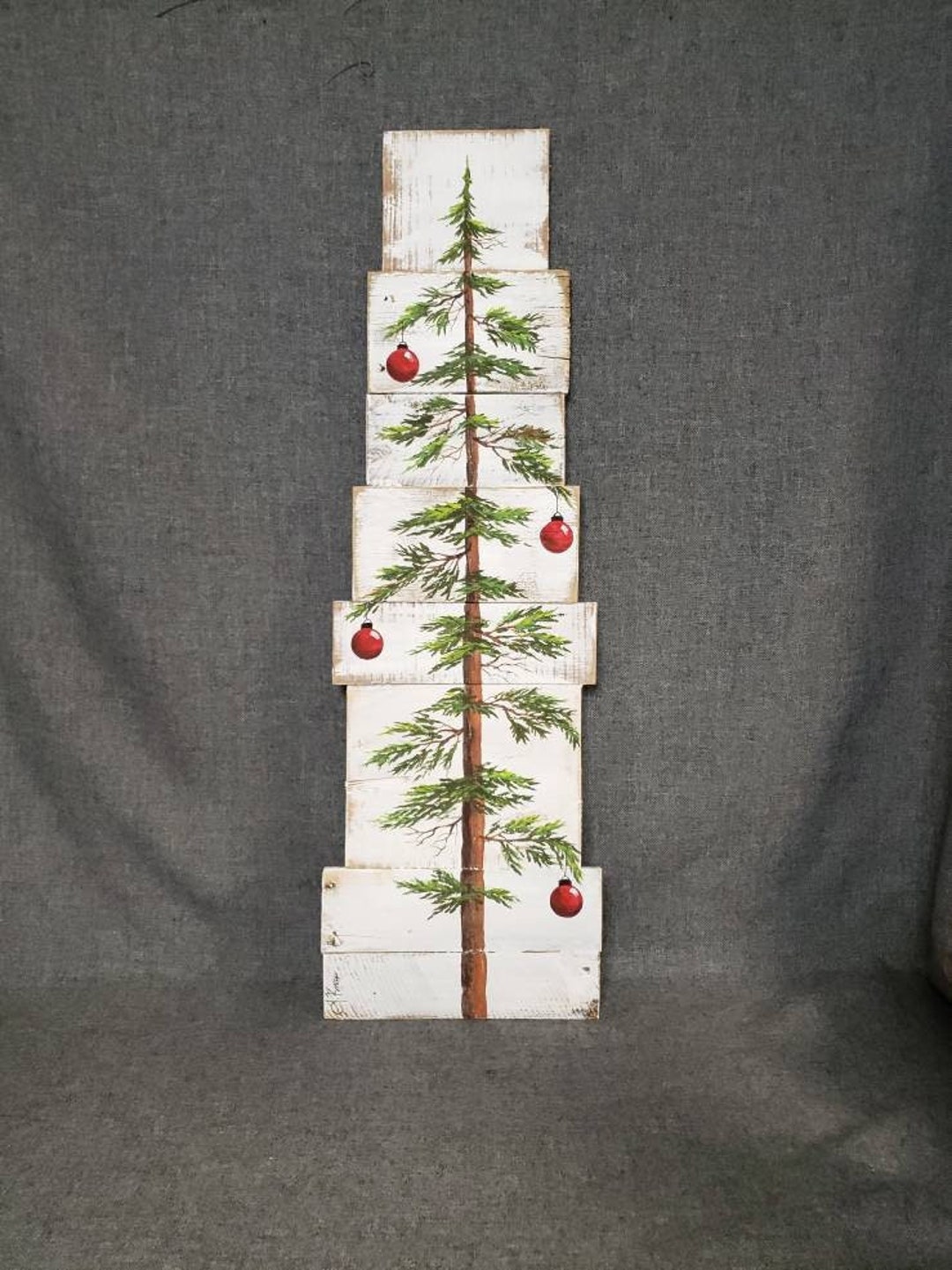 Christmas Tree Sign, Farmhouse Decor, Christmas Painted Decoration ...