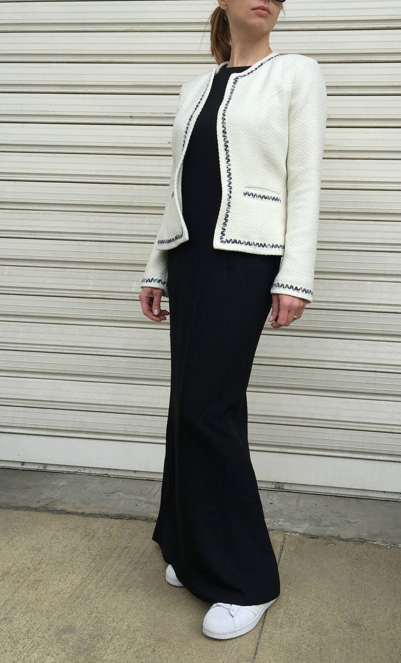 Women Ivory Boucle Jacket / Fashion Blazer / Lined Jacket with | Etsy