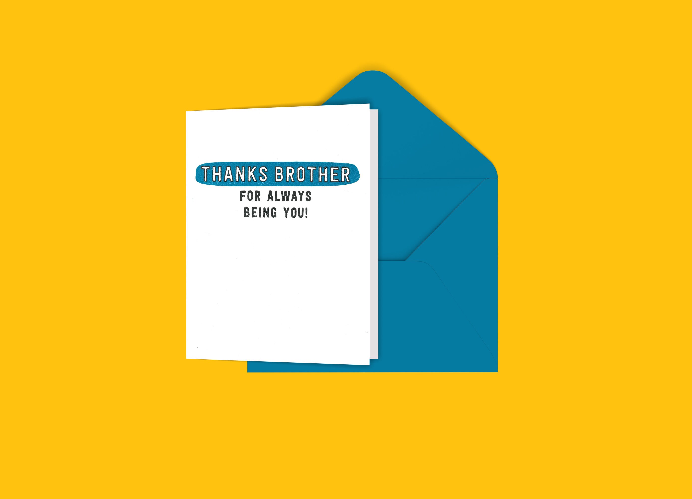 Thanks Brother for Always Being You Greeting Card - Etsy