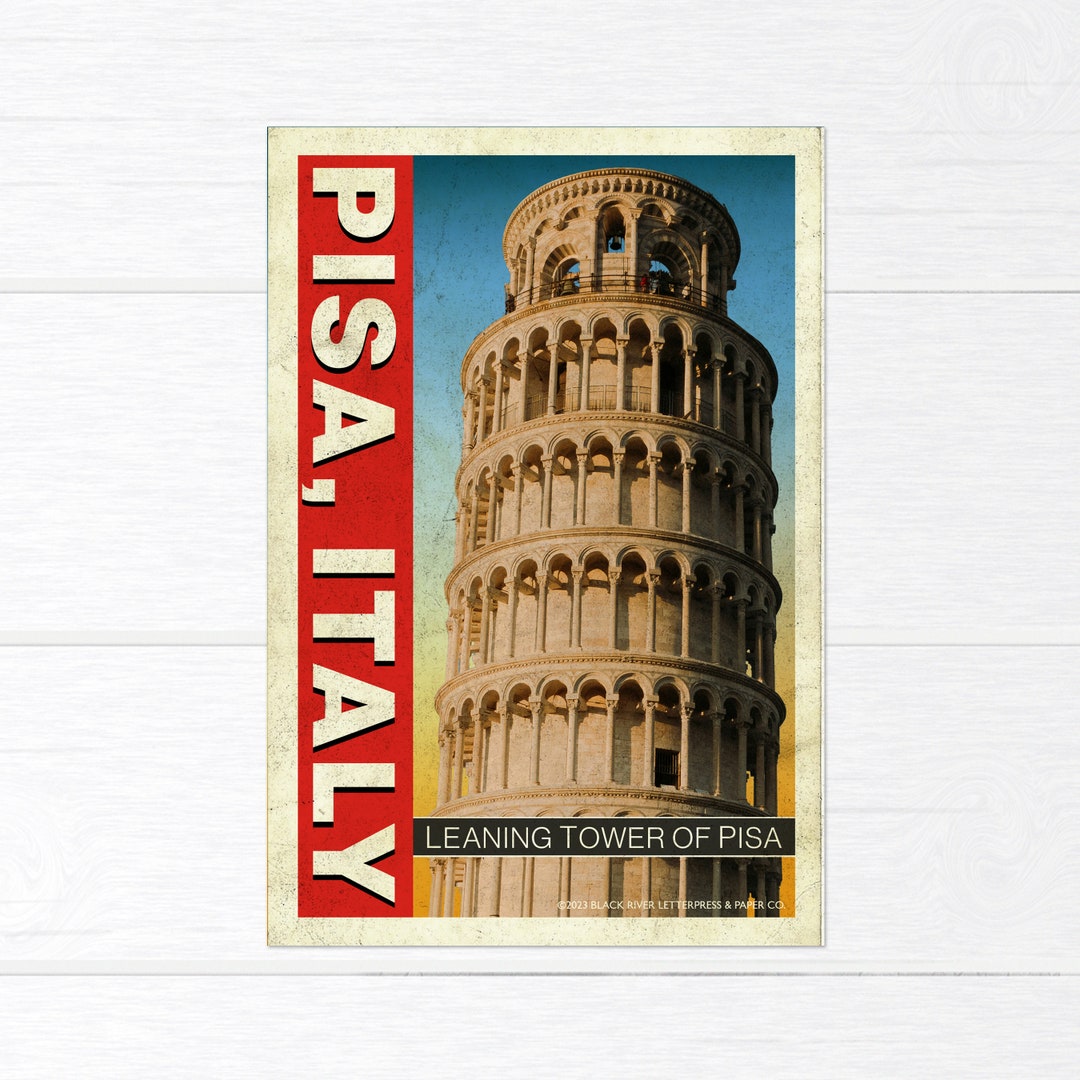 The Leaning Tower of Pisa, Italy Postcard - Etsy UK