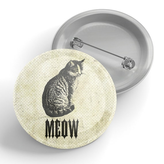 Meow Cat Button | Etsy