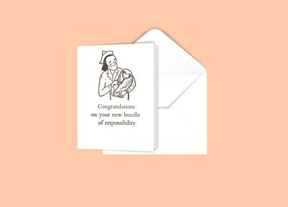 Congratulations on Your New Bundle of Responsibility Greeting | Etsy