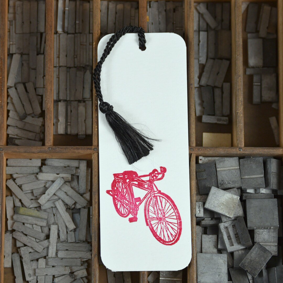 Red Bike Bookmark - Etsy