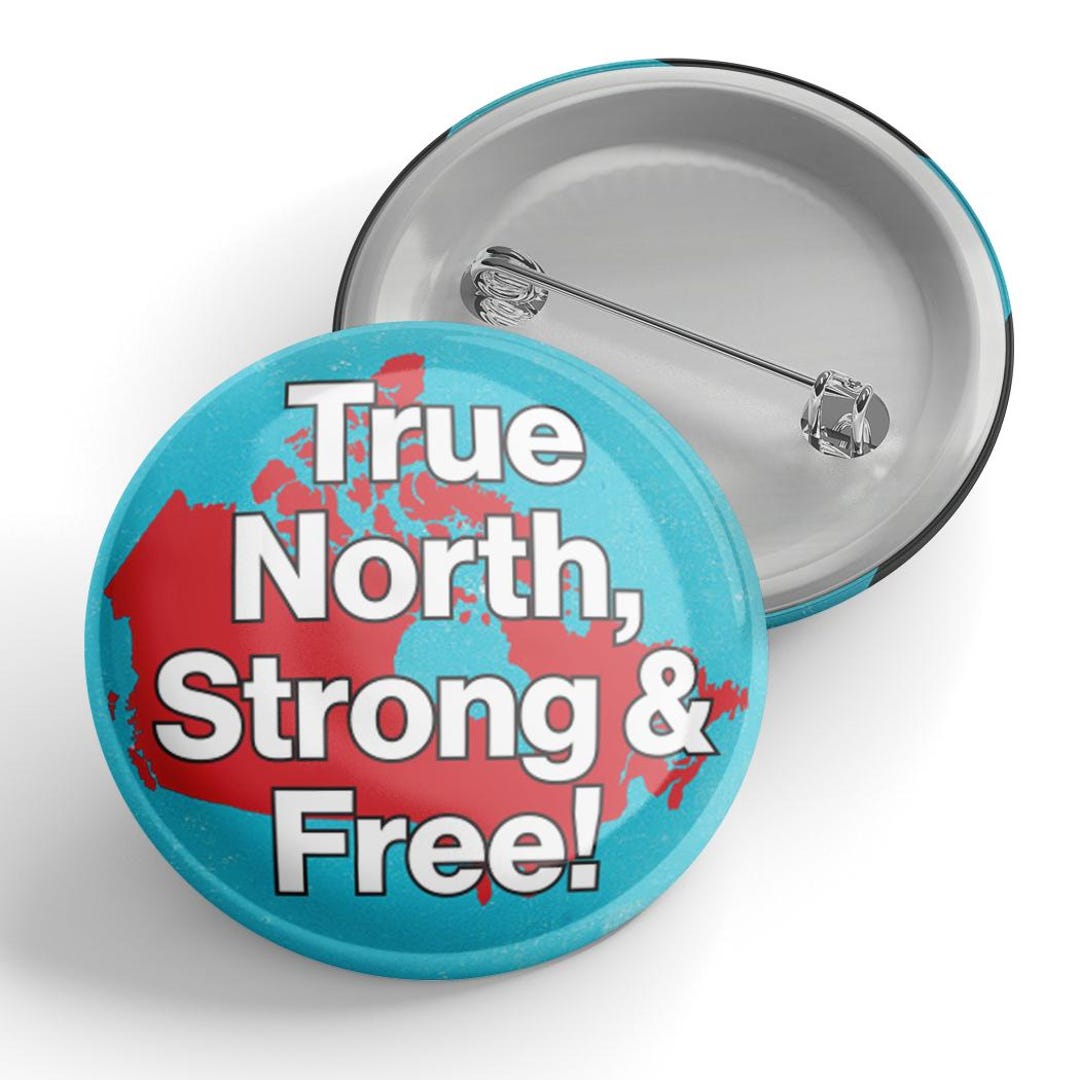 True North Strong & Free Button - Etsy