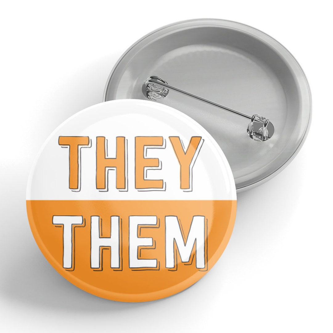 They Them Pronouns (bar) Button - Etsy