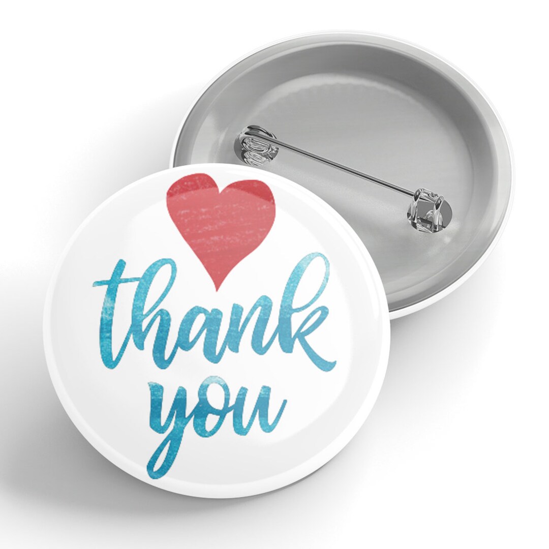 Thank You Heart Button - Etsy