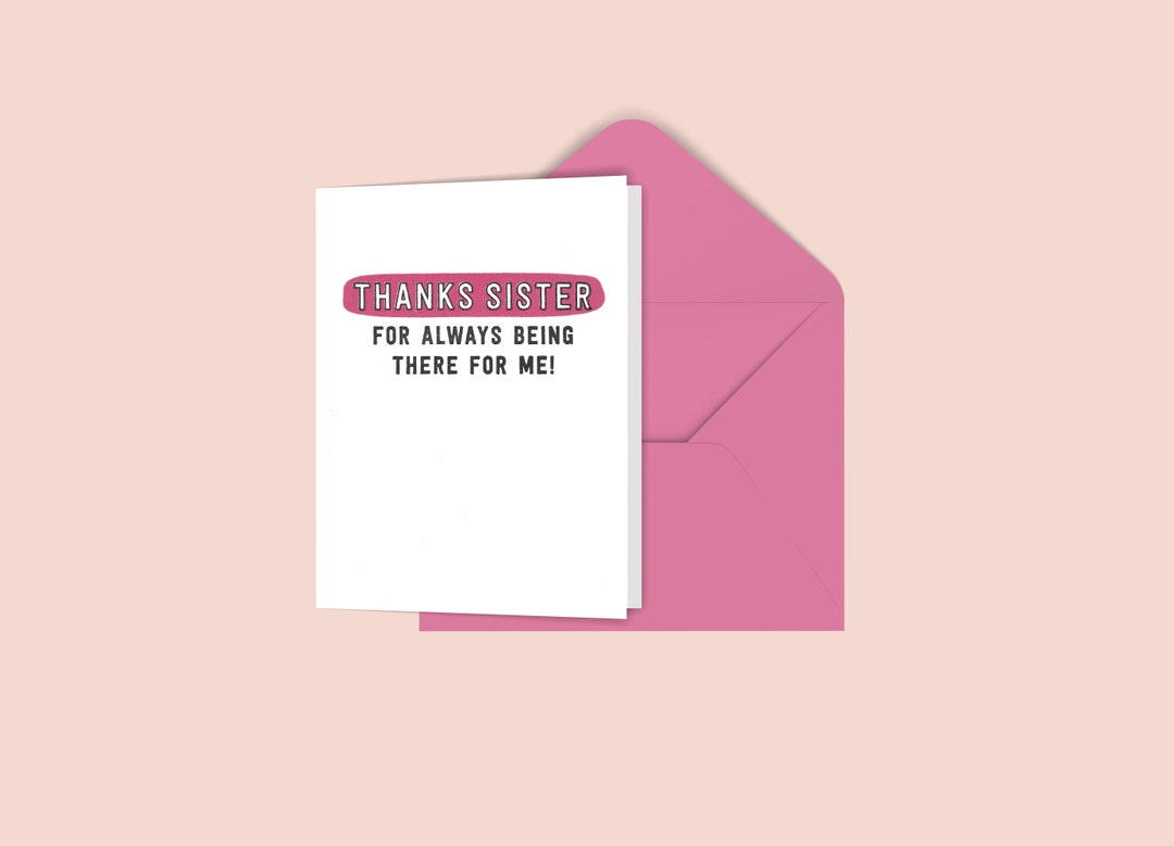 Merci sœur d’être toujours là pour moi carte de vœux - Etsy France