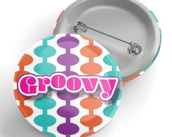 Love Psychedelic Hippie Groovy Flower Rainbow Button for Backpacks ...