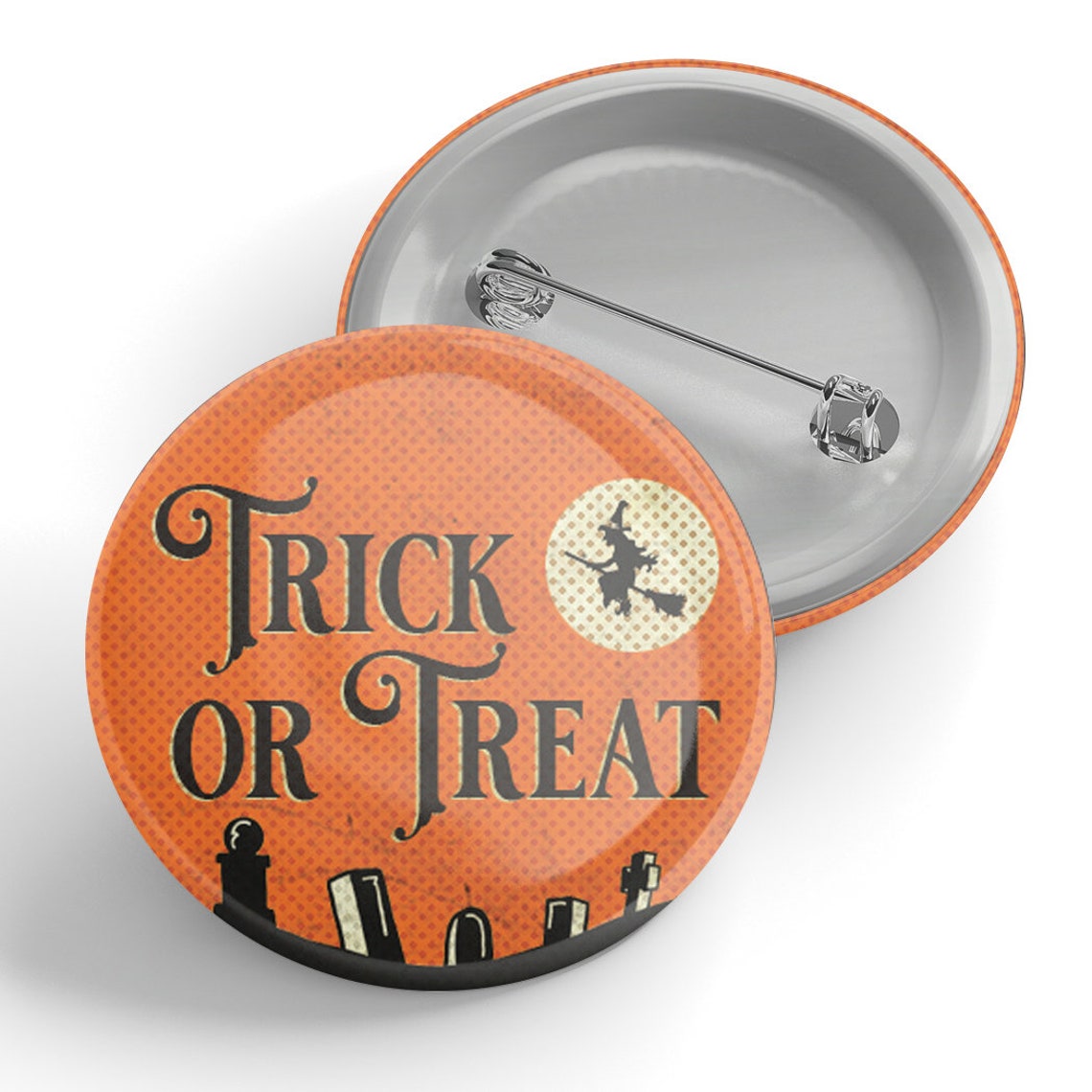 Trick or Treat (witch) Button - Etsy