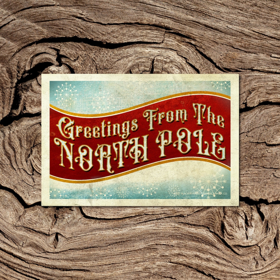 Greetings From the North Pole Postcard - Etsy