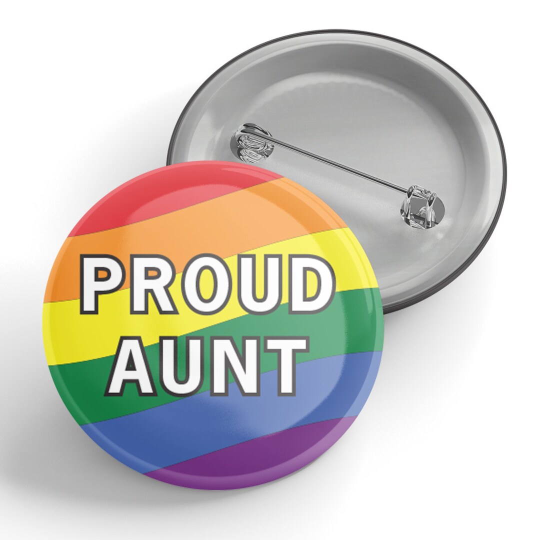 Proud Aunt rainbow Button - Etsy