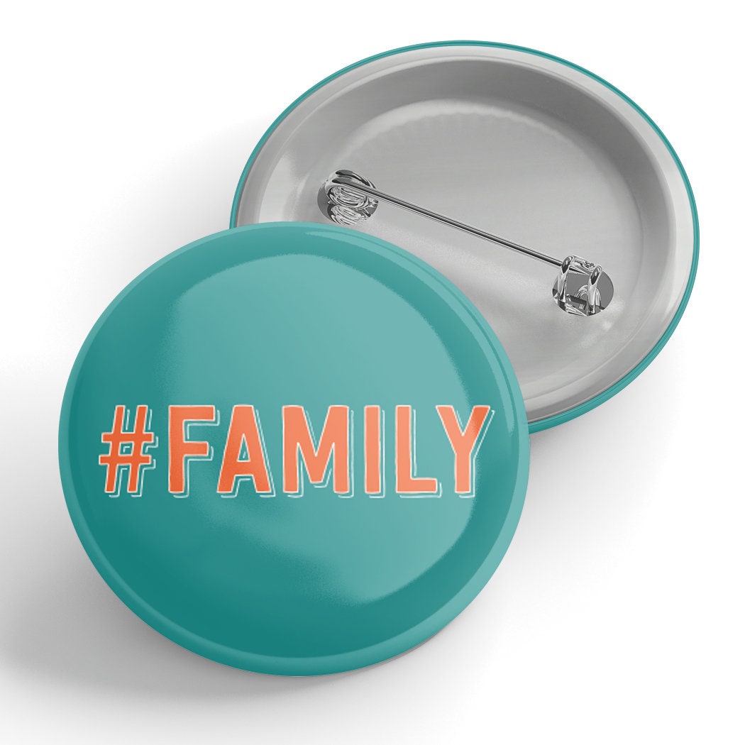 Family Hashtag Button - Etsy