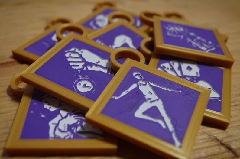 DBD Inspired Perk Gold Prestige Charms Keychain Cosplay Dead - Etsy