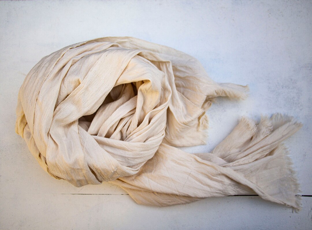 Boho Handloom Cotton Scarf in Beige, Handloom Organic Head&neck Wrap ...