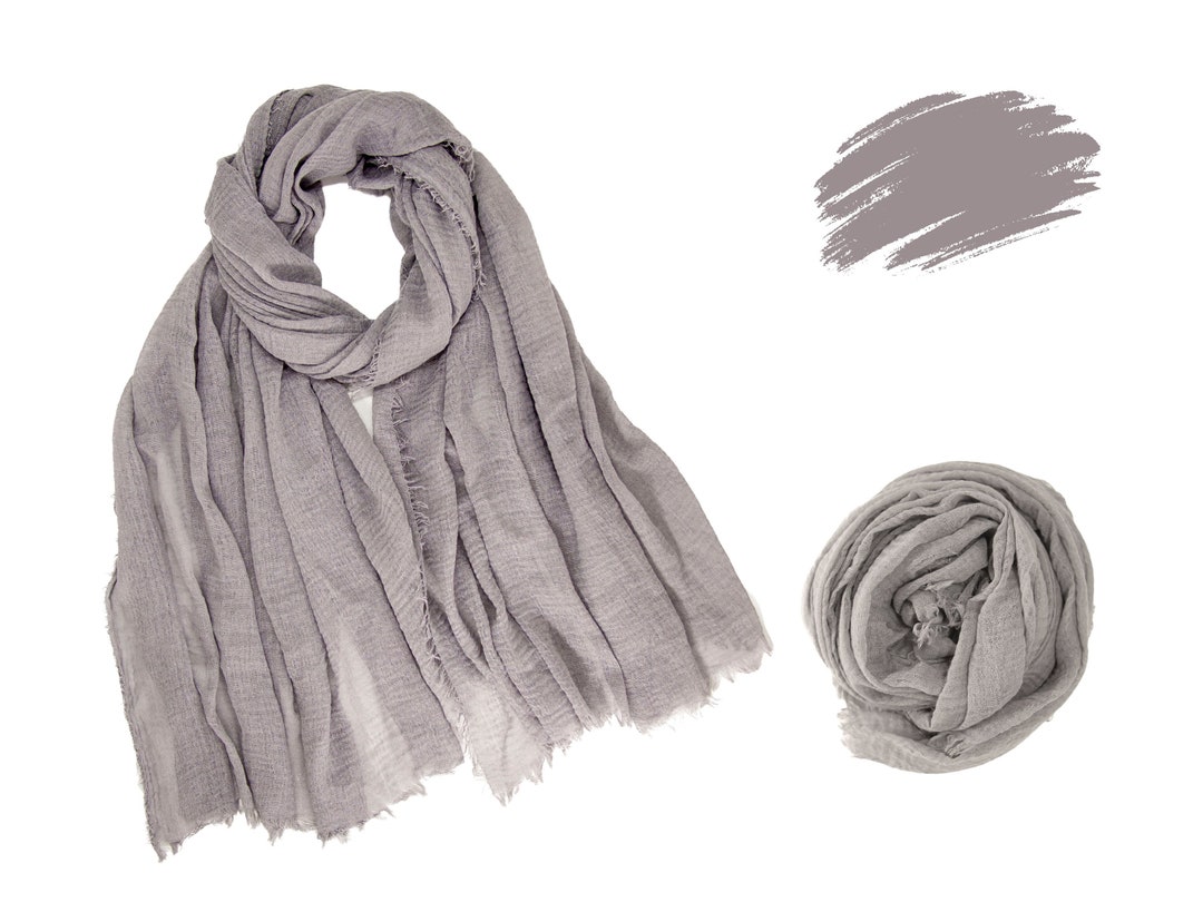 Natural Cotton Gauze Scarf, Light Gray Sun Wrap, Boho Style - Etsy