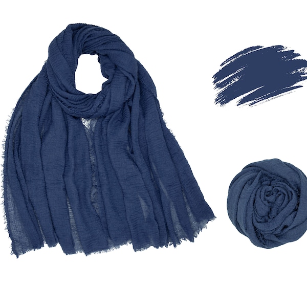Navy Blue Scarf - Etsy