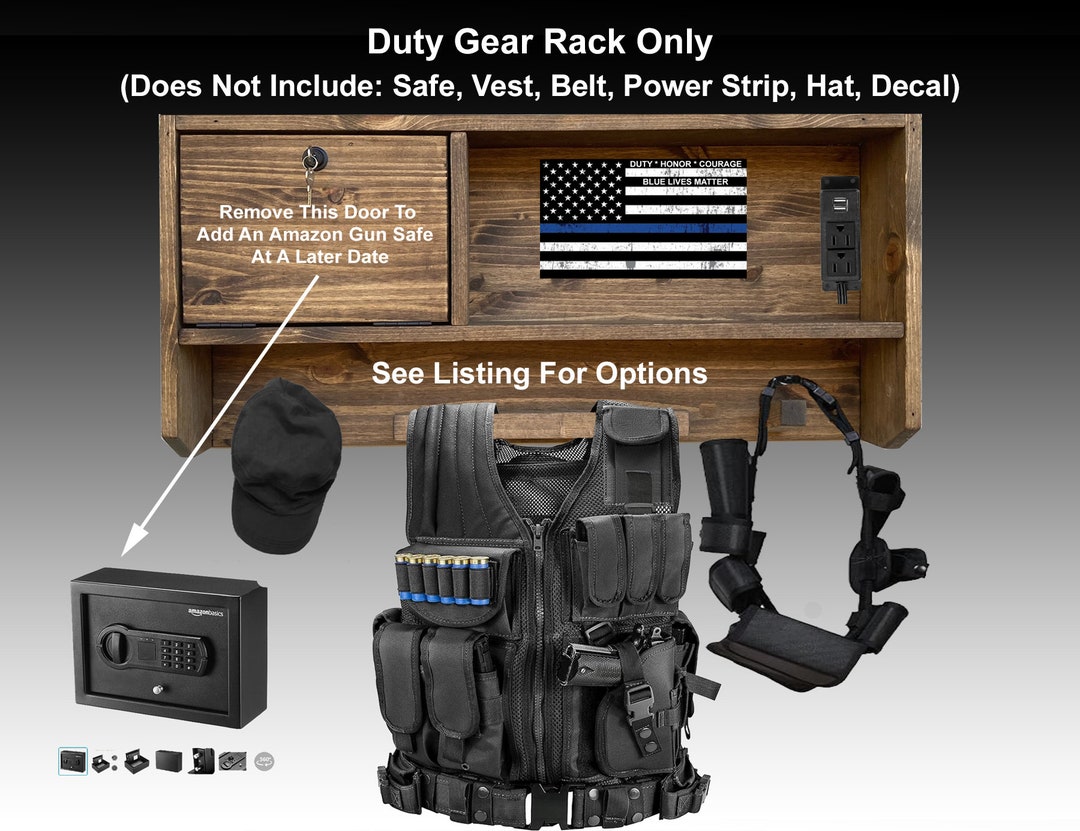 DUTY GEAR RACK. removable Lockable Cubby Door. Sized for the Later ...