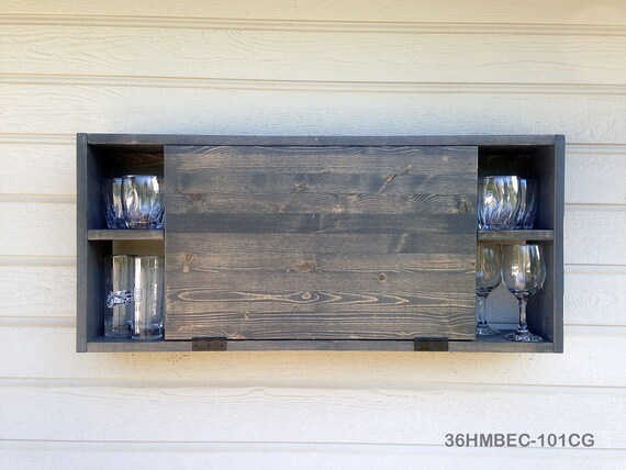 36 W Horizontal Murphy Wall Bar w/Dropdown Serving | Etsy