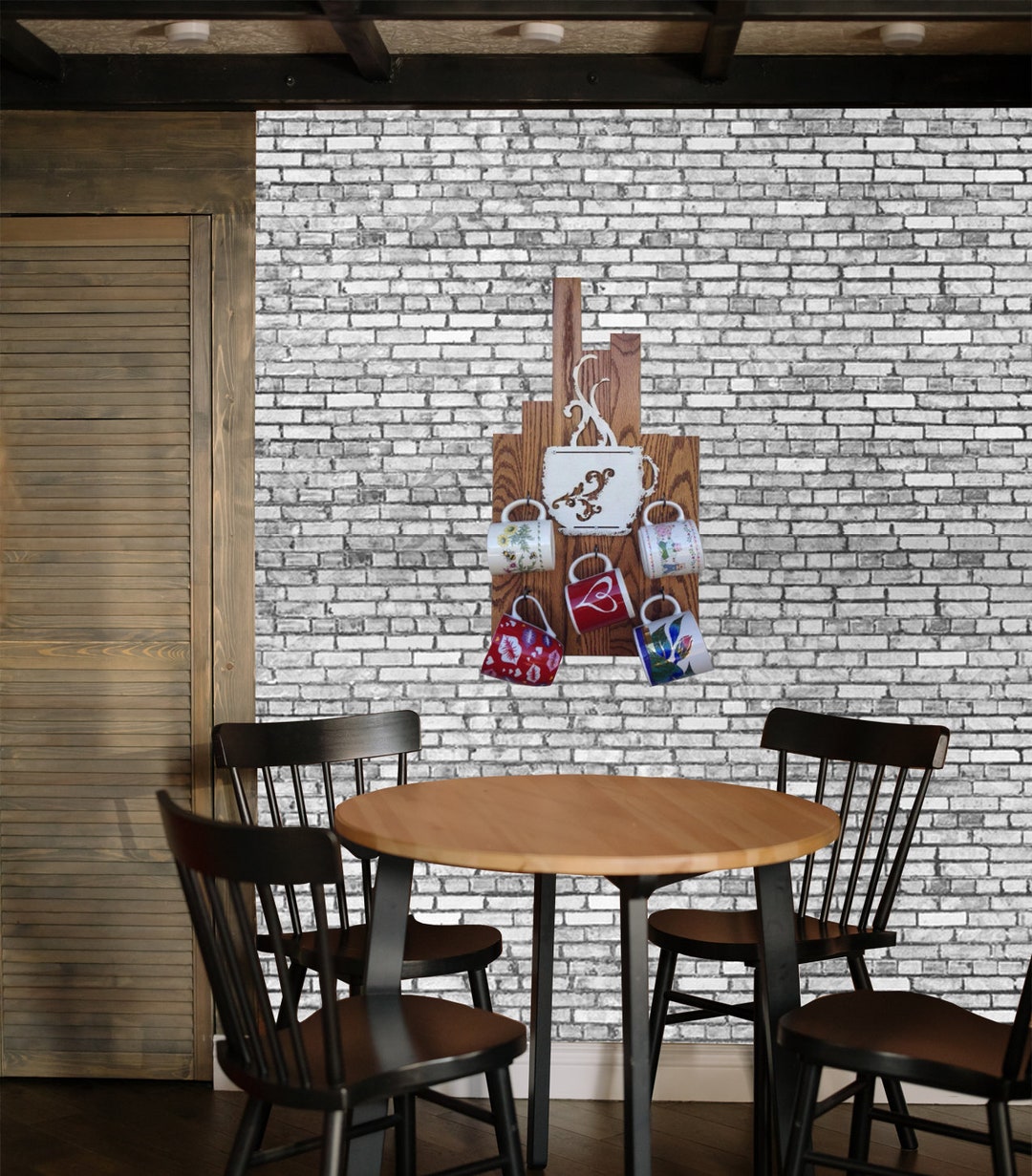 Unique Freeform Coffee Cup/key Holder - Upcycled Reclaimed 2 -1/4" T&G ...