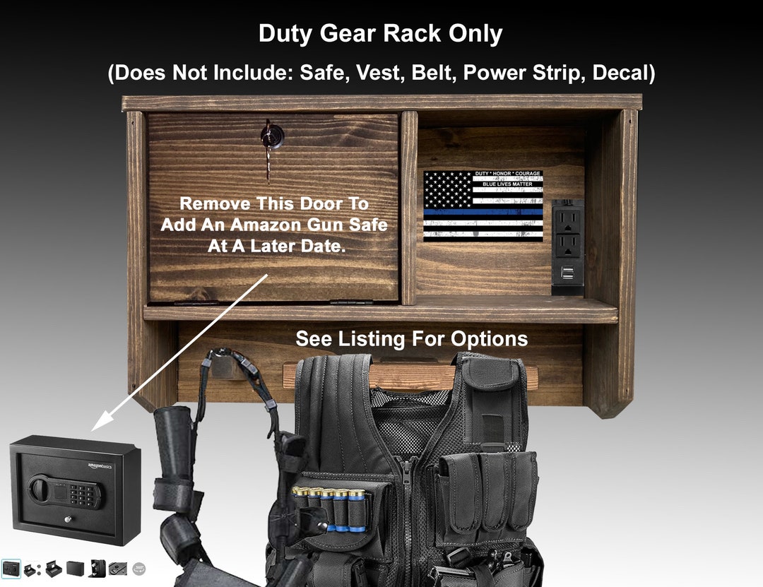DUTY GEAR RACK. removable Lockable Cubby Door. Sized for the Later ...