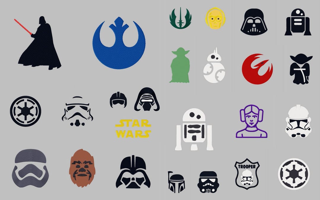 STAR WARS Designs for Embroidery Machine, Instant Download - Etsy