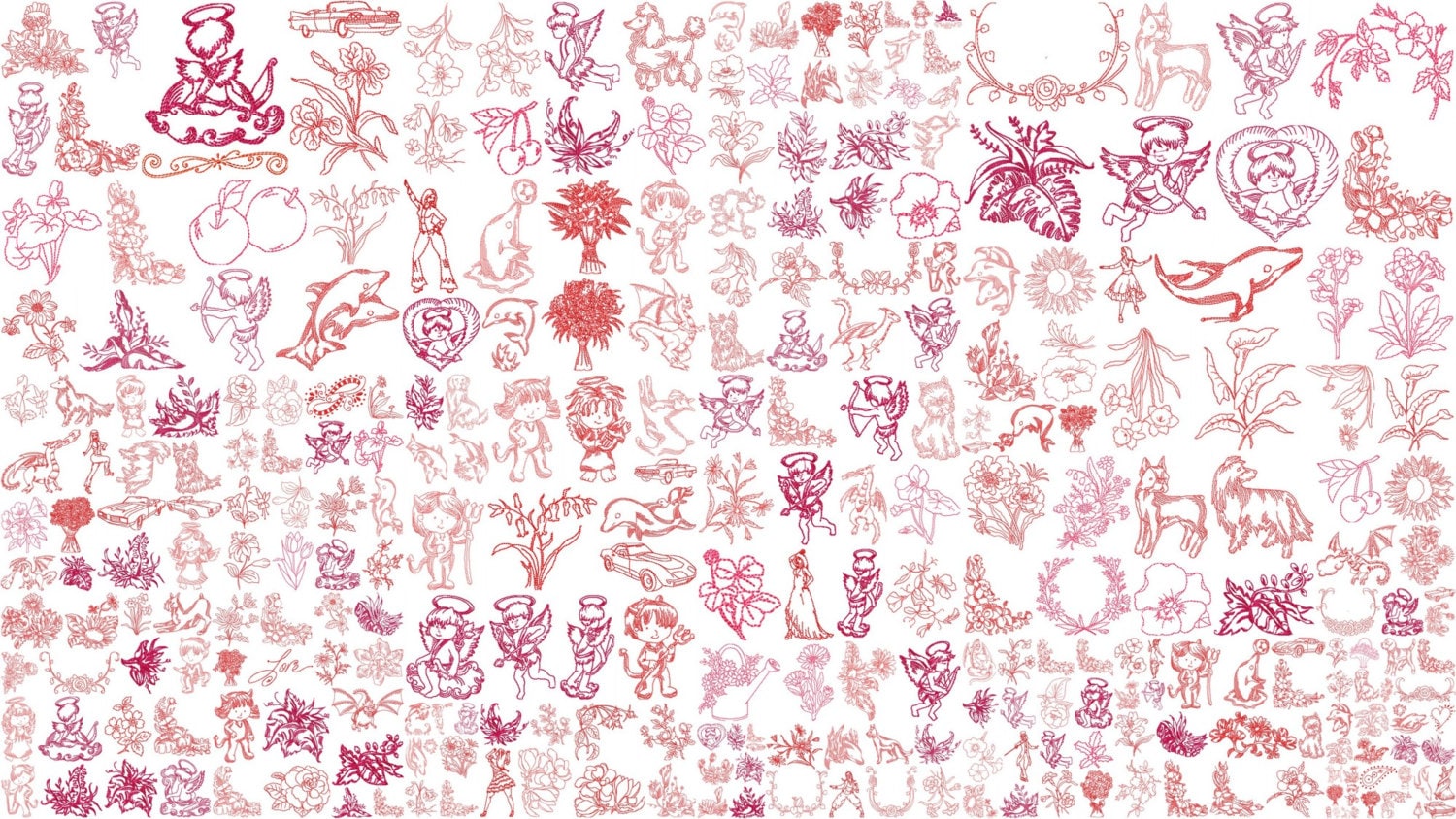 REDWORK Designs for Embroidery Machine, Instant Download - Etsy