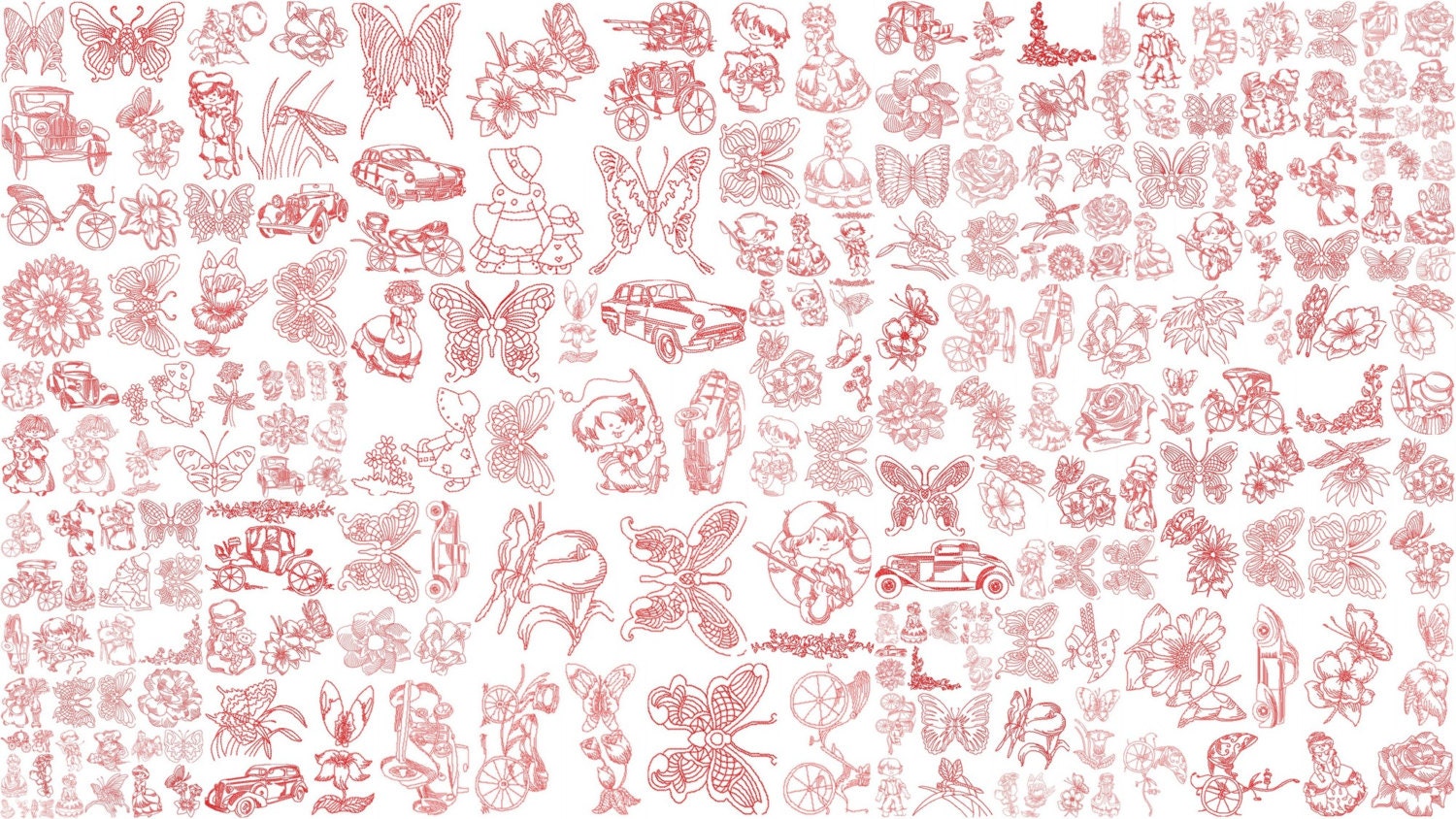 REDWORK Designs for Embroidery Machine, Instant Download - Etsy