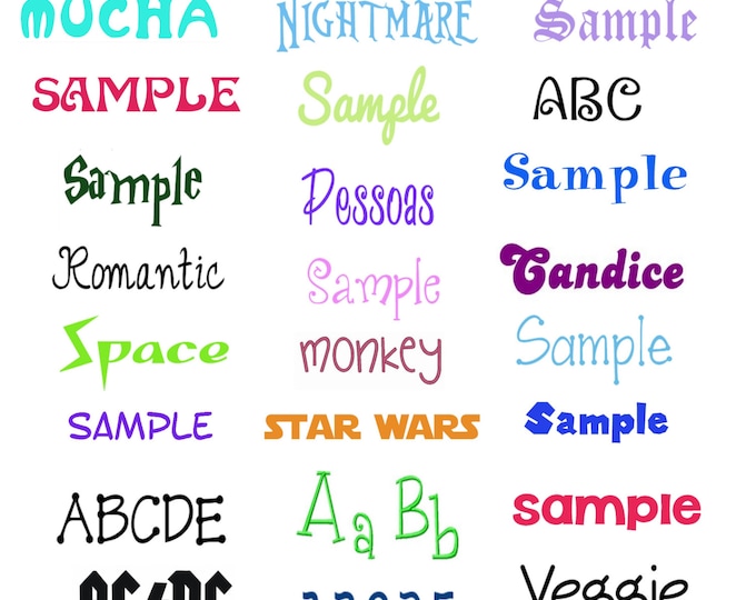 FONT ALPHABET LETTERS jef Designs Pack for Embroidery - Etsy