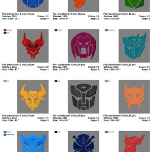 TRANSFORMERS Designs for Embroidery Machine, Instant Download - Etsy
