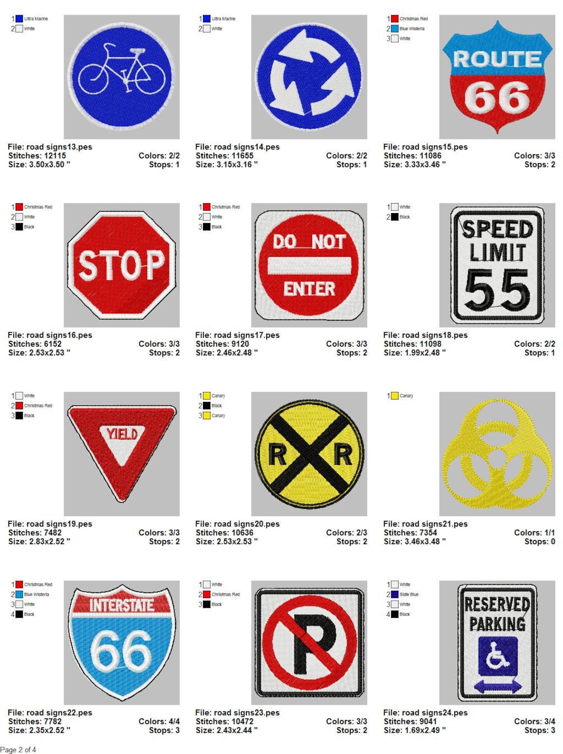 ROAD SIGN Designs for Embroidery Machine, Instant Download - Etsy
