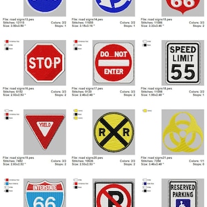 ROAD SIGN Designs for Embroidery Machine, Instant Download - Etsy