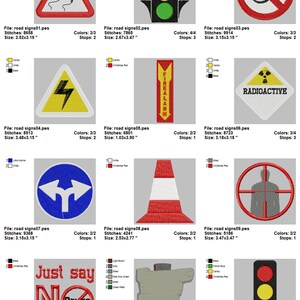 ROAD SIGN Designs for Embroidery Machine, Instant Download - Etsy