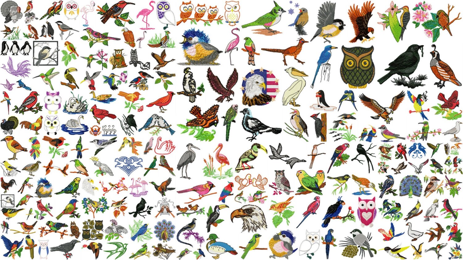 BIRDS designs for embroidery machine instant download | Etsy