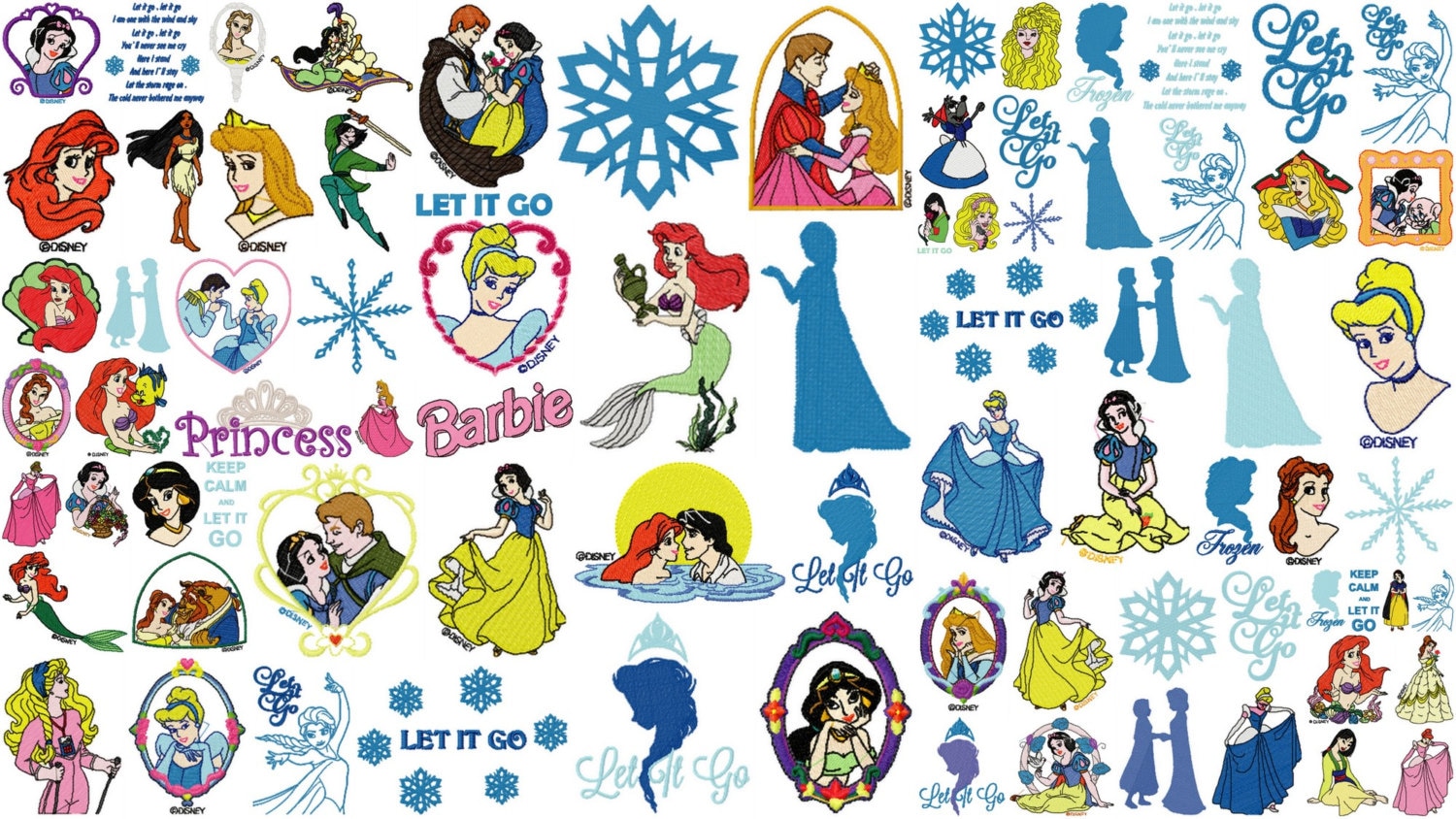 PRINCESS Designs for Embroidery Machine, Instant Download - Etsy