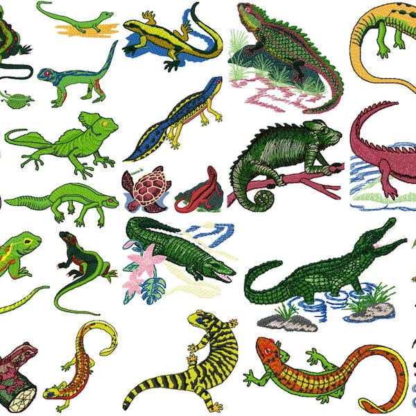 Lizard Embroidery Design - Etsy