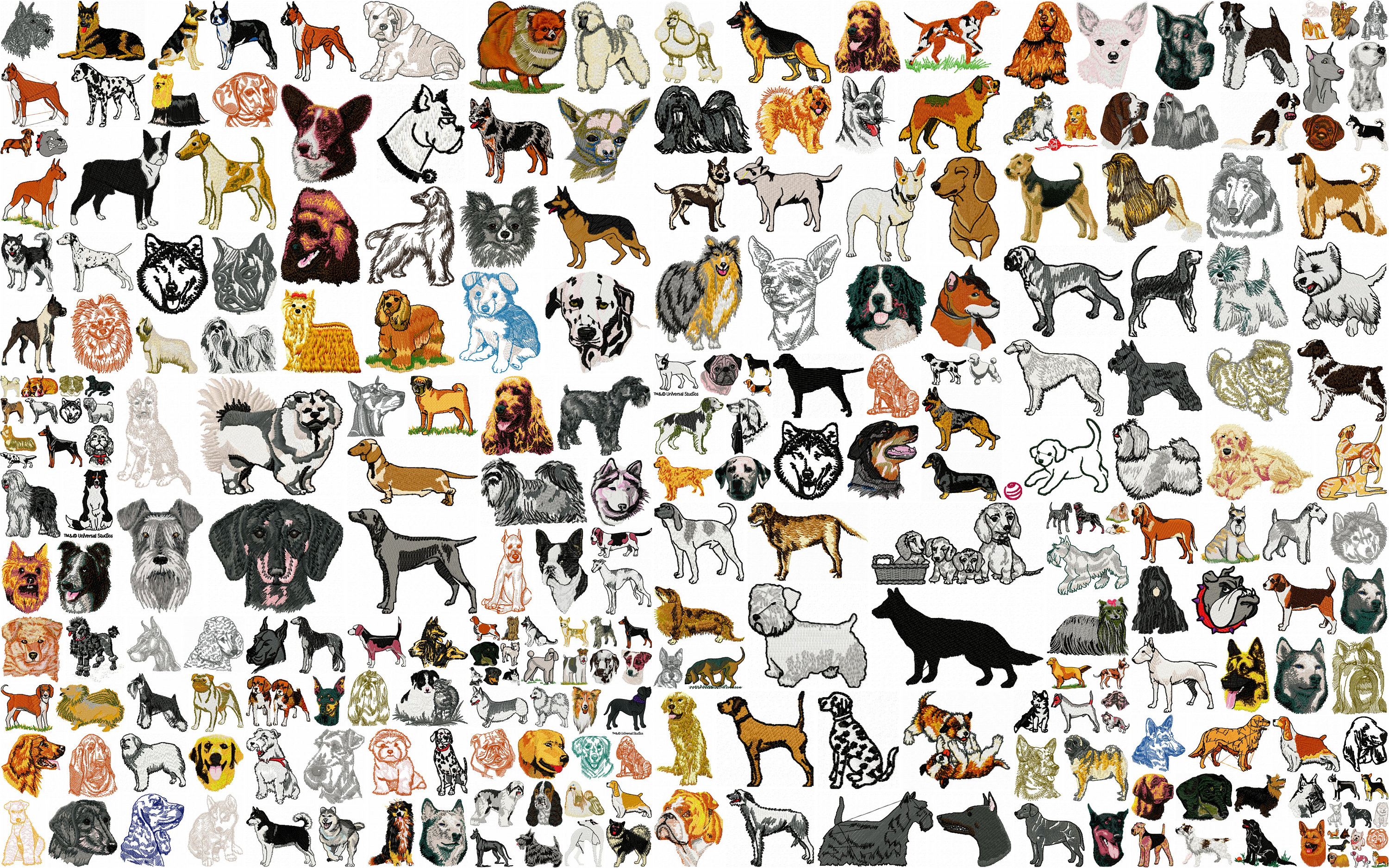 Diseños de PERROS para máquina de bordar, descarga instantánea - Etsy ...