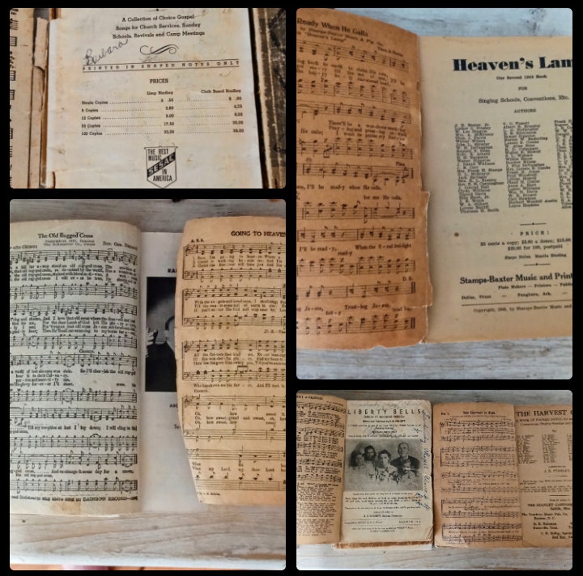 Vintage Hymn Books Set of 7 , Vintage Church Song Books, the Harvest ...