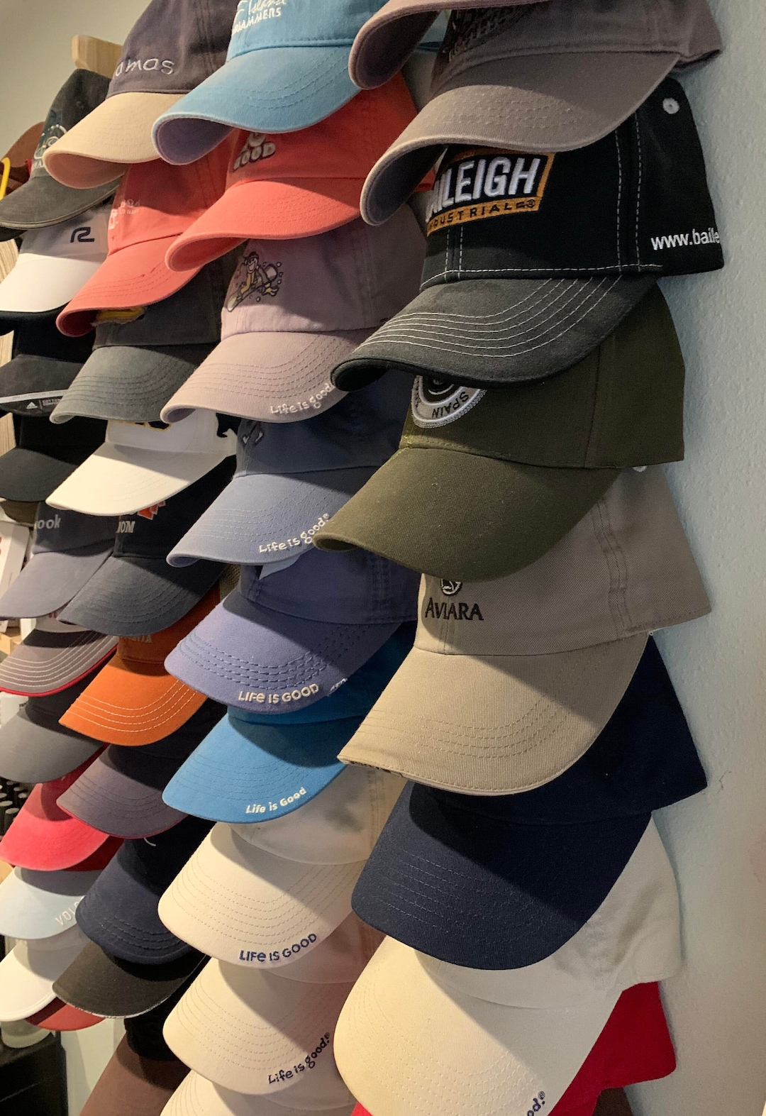 Holds 10 Baseball Hats, Wall Hat Rack, Baseball Hats, Baseball Hat Rack ...