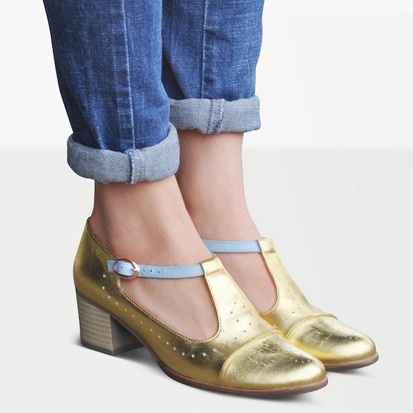 Gold Shoes - Etsy
