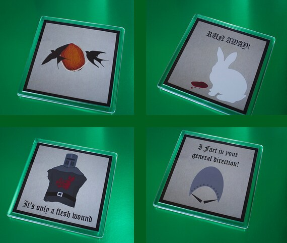 Set of 4 Monty Python and the Holy Grail Inspired Coasters - Etsy UK