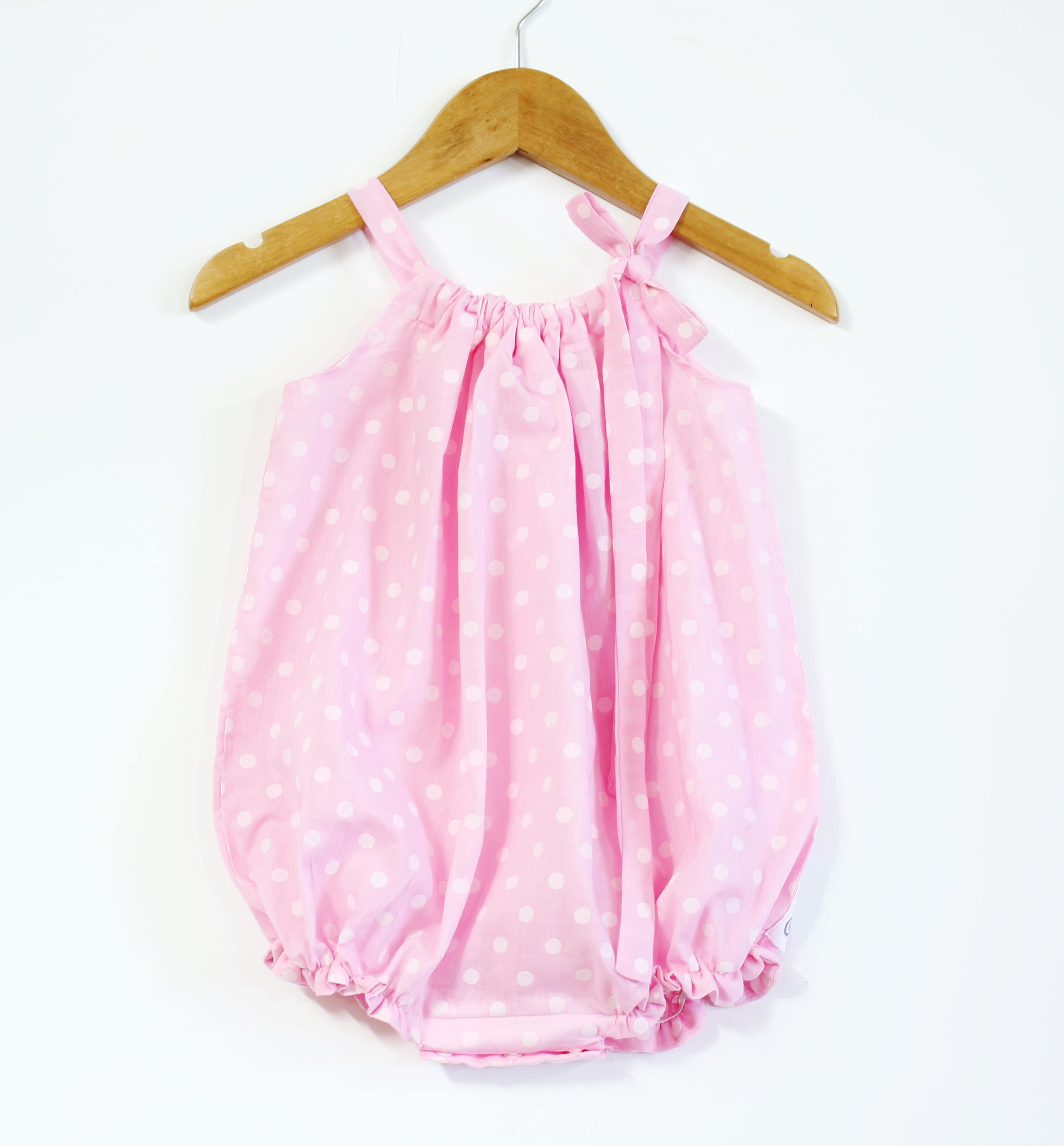 Pink and White Polkadot Baby Girl Romper Baby Rompers Bubble - Etsy Israel