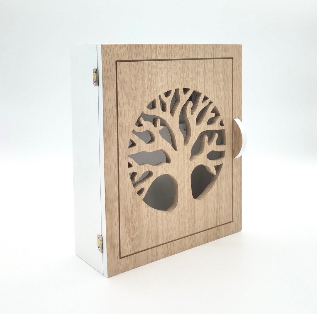 Wooden Box for Keys - Oak Tree - White - Etsy